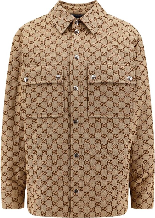 Gucci GG canvas shirt jacket - ShopStyle Tops