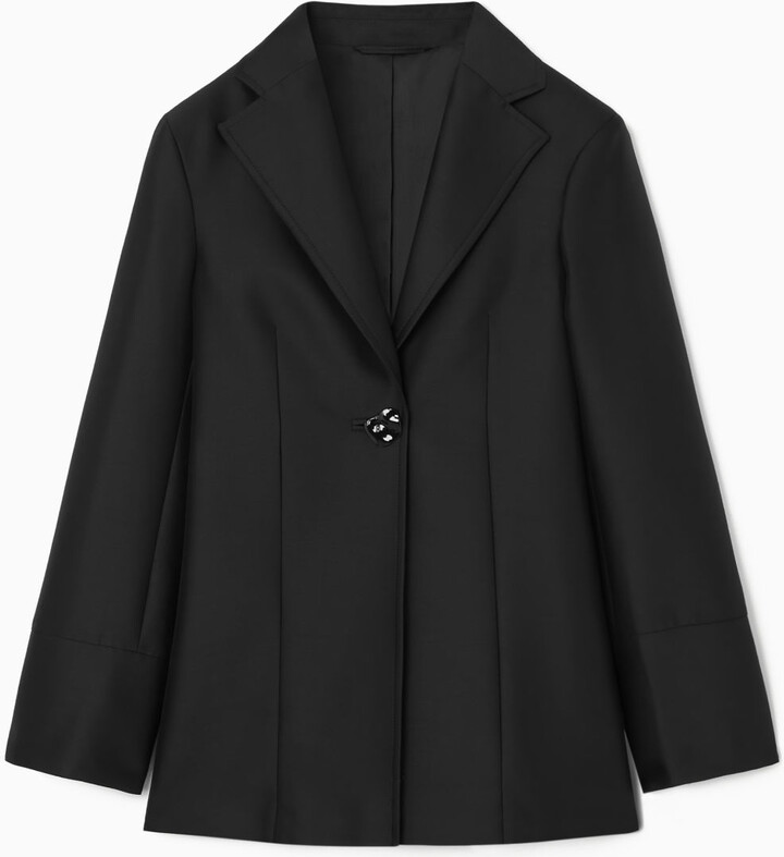 COS Slim Brooch-Detail Wool-Blend Blazer - ShopStyle