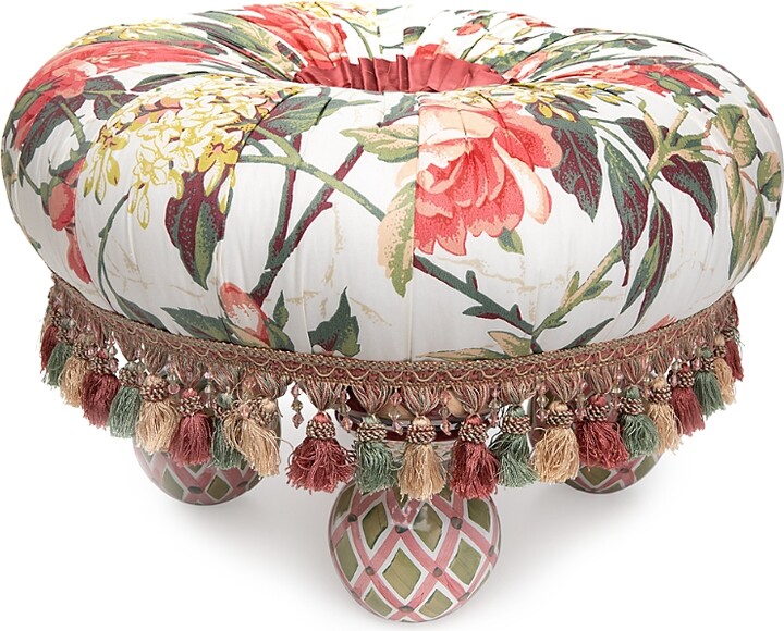 Unisex Mackenzie-Childs Really Rosy Tuffet - ShopStyle Living Room Ottomans