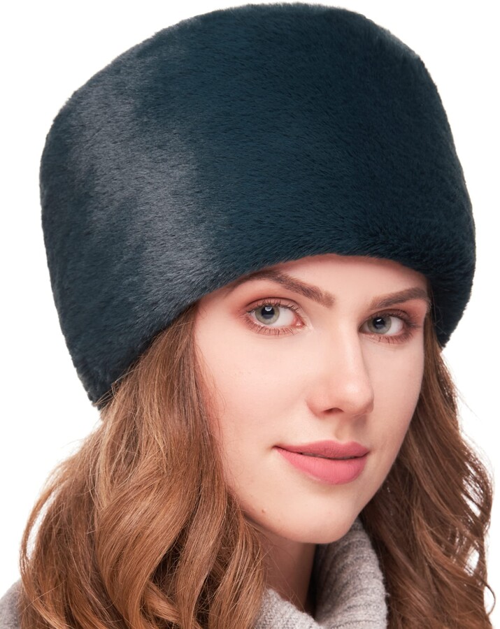 Futrzane Faux Fur Russian Hat for Women - Soft Velvet Fur - Comfy ...