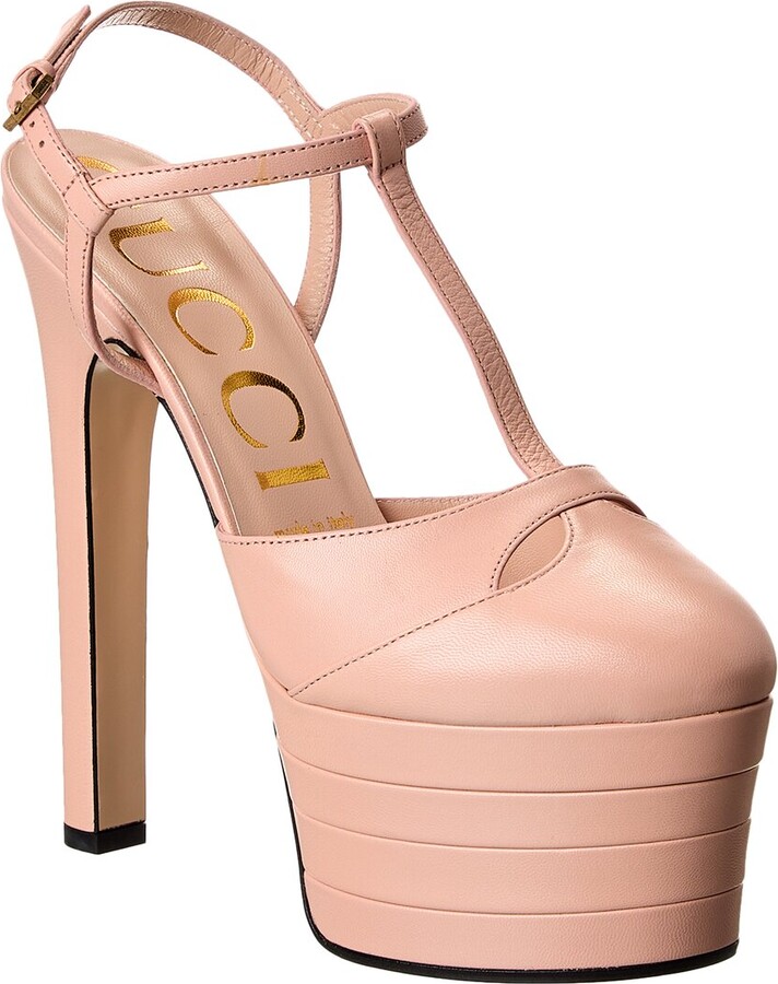 Gucci Leather Platform Pump - ShopStyle