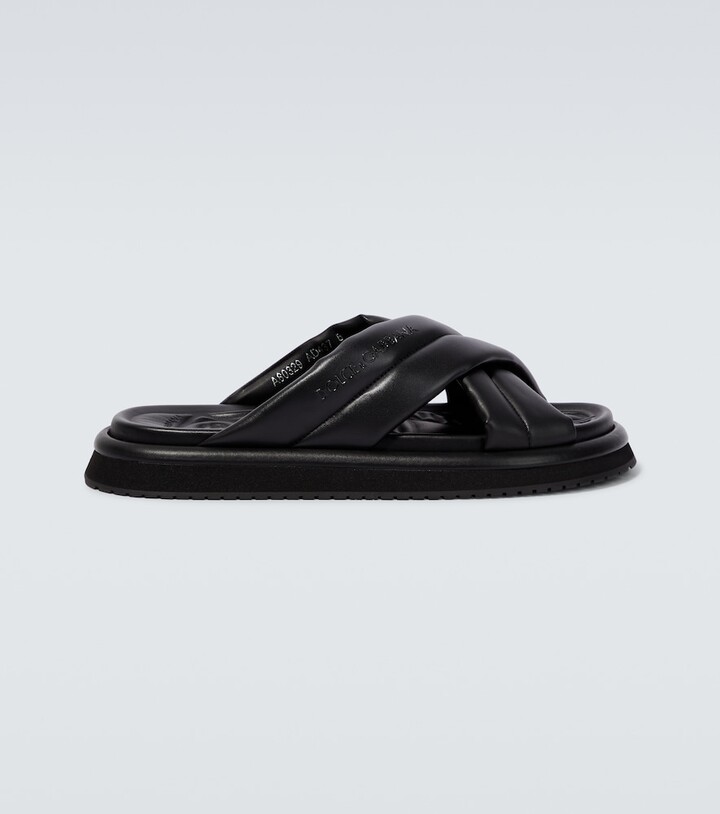 Dolce & Gabbana Padded crossover slides - ShopStyle Flip Flop Sandals