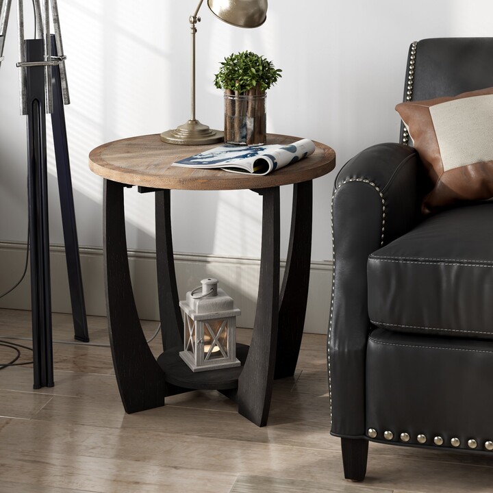 COZAYH Rustic Farmhouse End Table, French Country Accent Coffee Table for Family, Small Spaces ...