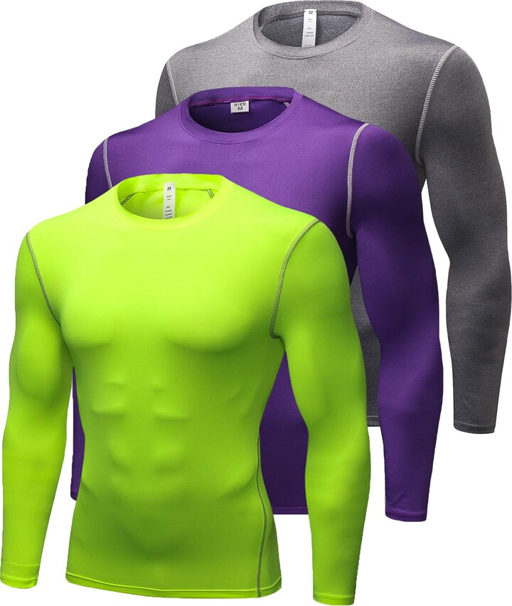 Queerier Men's Compression Shirt Long Sleeve Undershirts for Men ...