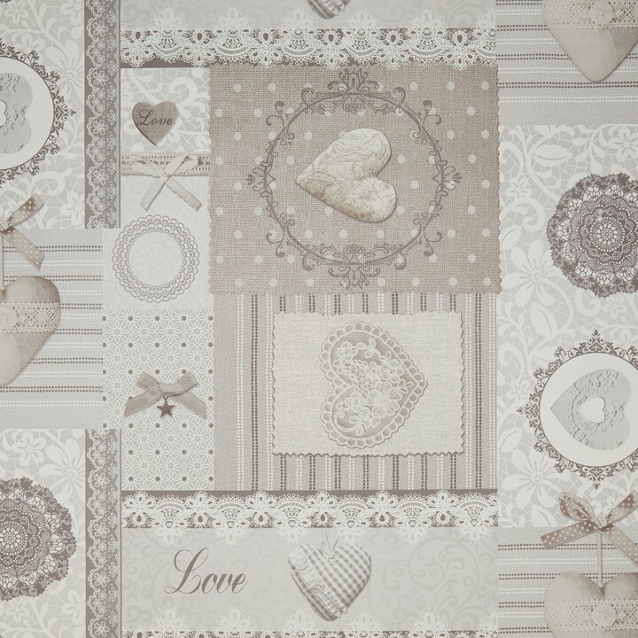 Dunelm By the Metre Vintage Hearts Grey PVC Grey - ShopStyle Outdoor ...