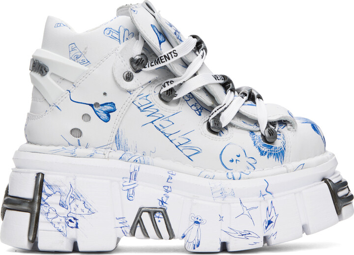 Vetements White New Rock Edition Platform Sneakers - ShopStyle