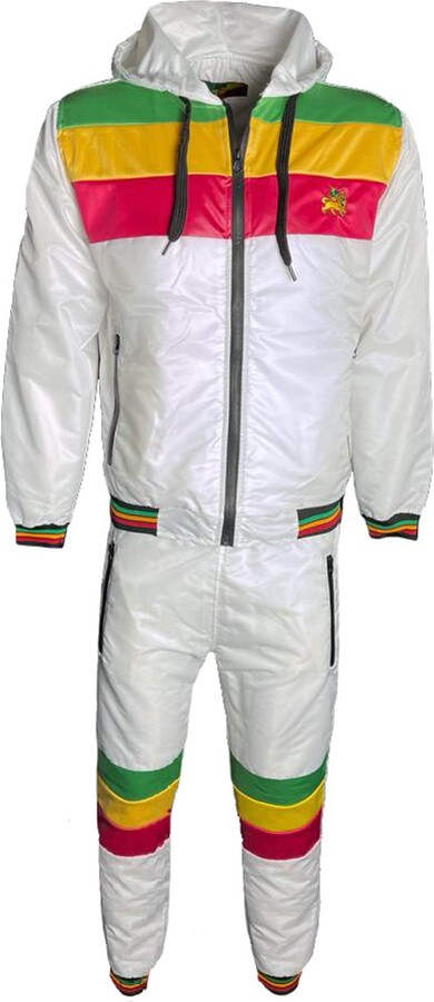 Raw Blue Rasta Coloured Tracksuit Hooded Top Lion of Judah Elasticated ...