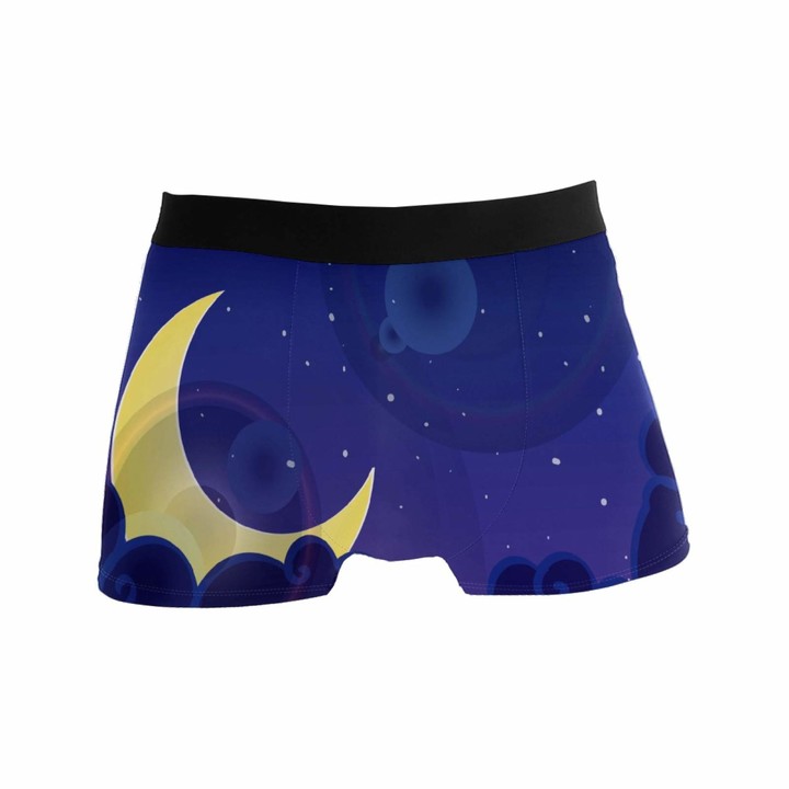 PINLLG Night Moon Starry Space Boxer Briefs for Men Boy Youth Soft ...