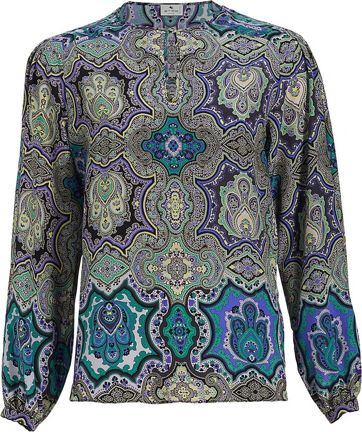 Etro Paisley Keyhole Top - ShopStyle