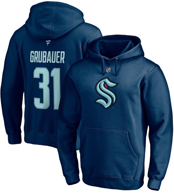 Fanatics Men's Branded Philipp Grubauer Deep Sea Blue Seattle Kraken ...