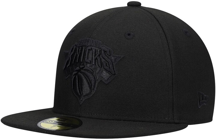 New Era Men's New York Knicks Black On Black 59FIFTY Fitted Hat - ShopStyle
