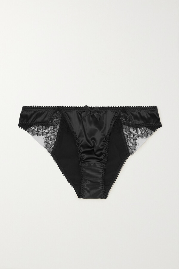 Agent Provocateur Ryan Satin And Leavers Lace Briefs - Black ...