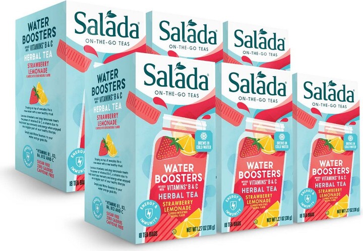 Salada Tea Salada Strawberry Lemonade On The Go Water Boosters, Cold ...