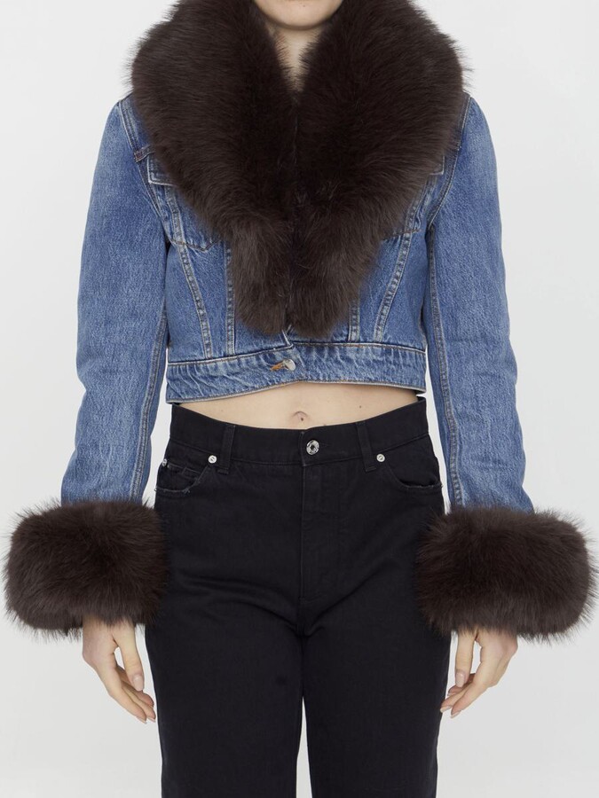 Alexander Wang Faux fur denim jacket - ShopStyle