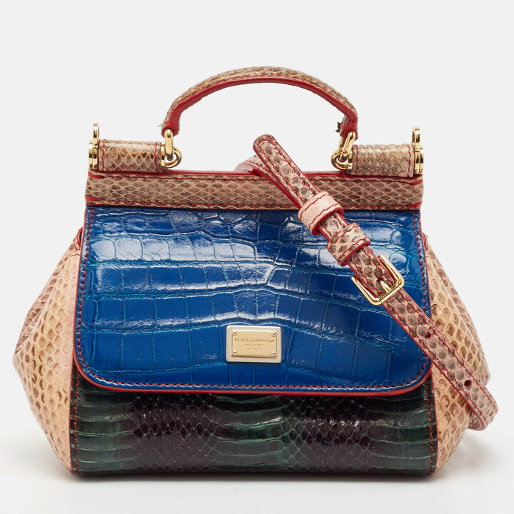 Dolce & Gabbana Multicolor Python and Croc Micro Miss Sicily Top Handle ...