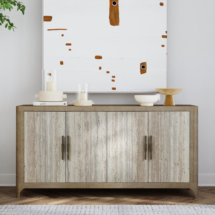 Classic Home Alpine 72" Transitional Concrete and Wood Sideboard Buffet - ShopStyle