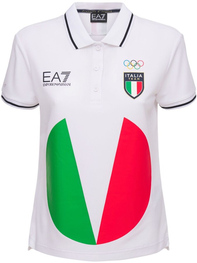 EA7 Emporio Armani Italian Olympic Team Iconic Polo - ShopStyle Tops