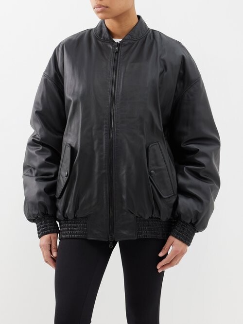 Wardrobe NYC Oversized Leather Bomber Jacket - ShopStyle