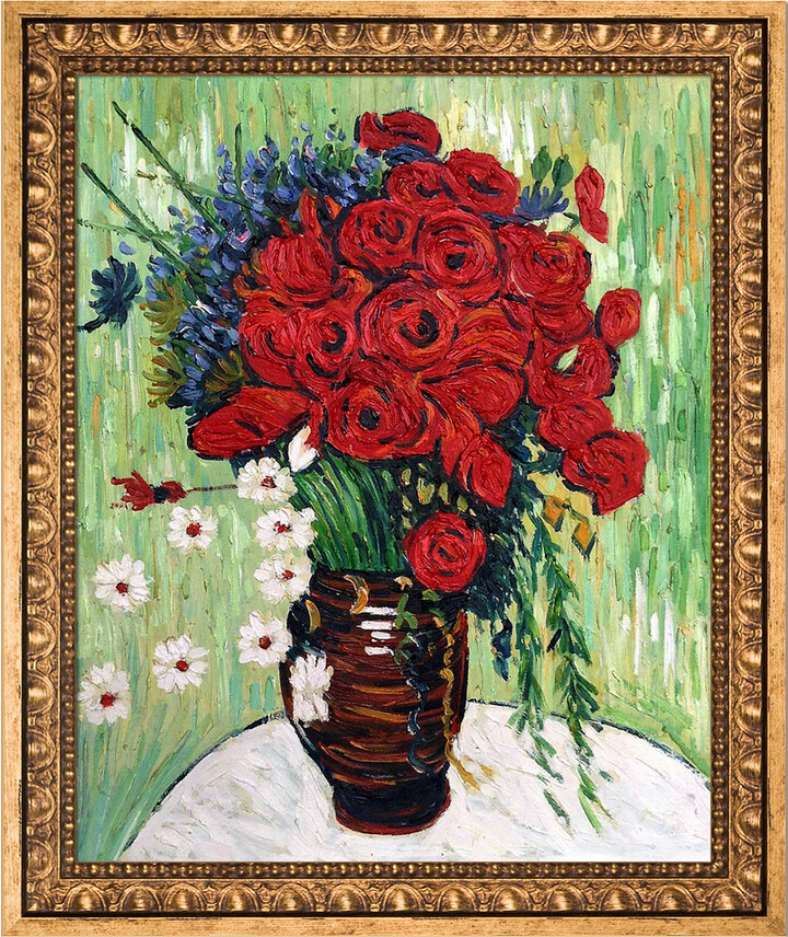 Museum Masters Vase With Daisies And Poppies By Vincent Van Gogh Oil ...