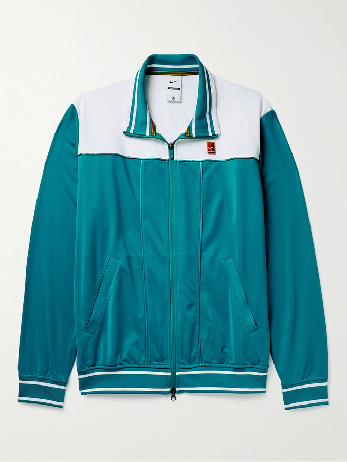 Nike Tennis Court Heritage Colour-Block Logo-Appliquéd Tech-Jersey ...