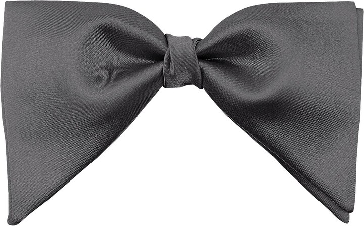 GUUNIEE Mens 100% Satin Silk Oversized Pre-tied Bowtie Handmade Solid Formal Tuxedo Big Bow Ties ...