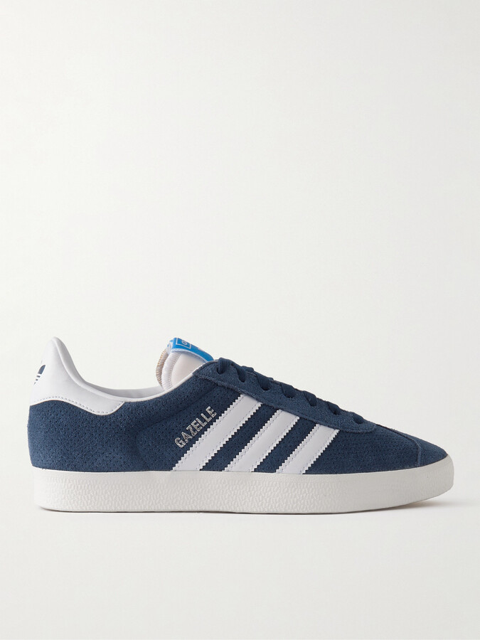 adidas Gazelle Leather-Trimmed Perforated Suede Sneakers - ShopStyle ...