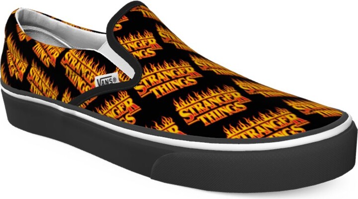 Vans X Stranger Things Customs Flame Logo Slip-On Wide - ShopStyle