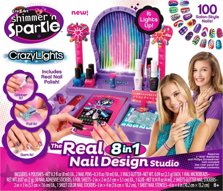 Cra-z-art Cra Z Art Shimmer N Sparkle Crazy Lights The Real 8 in 1 Nail ...