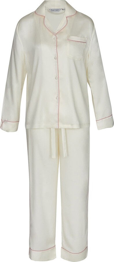 Pasithea Sleep Women's Bamboo Long Pyjama Set In White - ShopStyle