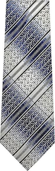 The Dapper Tie TheDapperTie Men' White, Black And Blue Stripe Necktie ...
