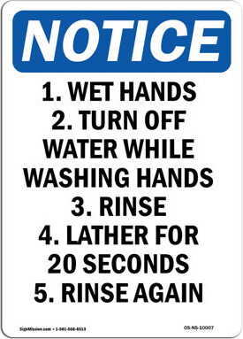 SignMission Osha Notice Wet Hands Turn Off Water Sign - ShopStyle