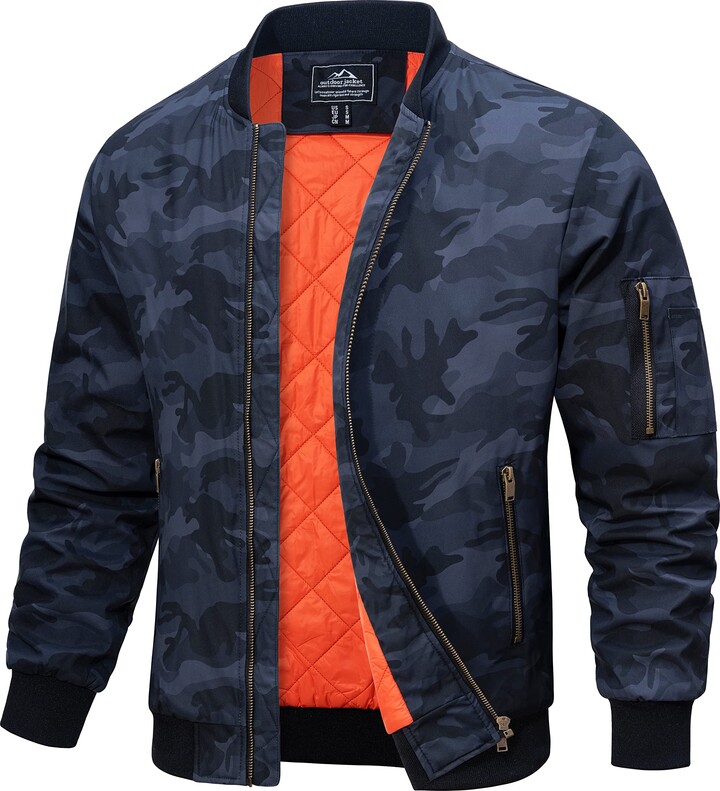 MAGCOMSEN Men's Jackets Casual Bomber Jacket Windproof Winter Warm ...