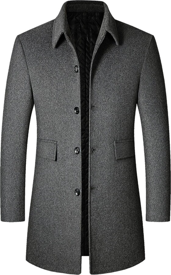 Generic Mens Duffle Coats丨Mens Trench Coat Wool Blend Top Pea Coat ...