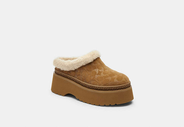 Coach Cecelia Clog In Signature Suede - ShopStyle