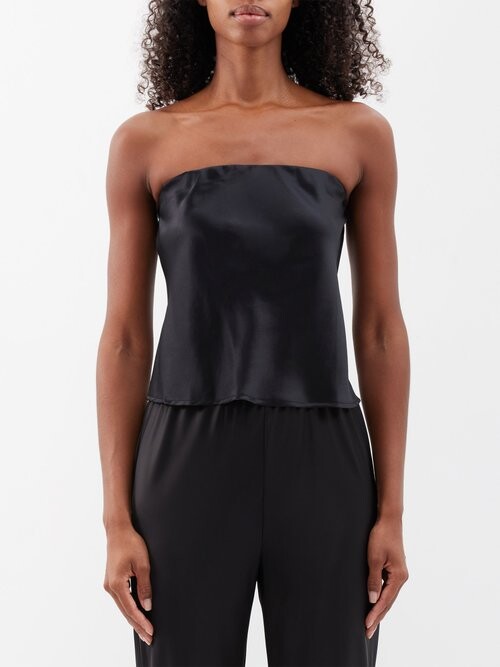 Reformation Spritz Silk-satin Bandeau Top - ShopStyle