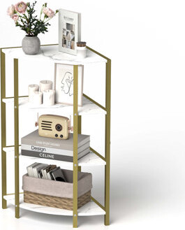 Mercer41 4-Tier Corner Open Shelf,Bookcase Freestanding Shelving Unit ...