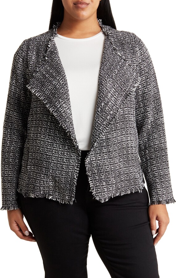 Renee C Open Front Crop Tweed Jacket - ShopStyle