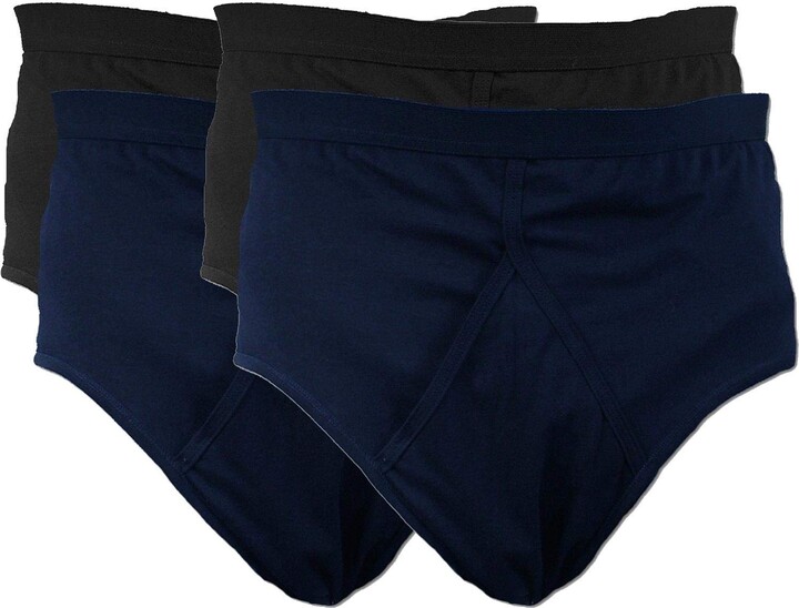 Espionage Mens Big Size 4 Pack Classic Y Front Briefs in Black/Navy in ...