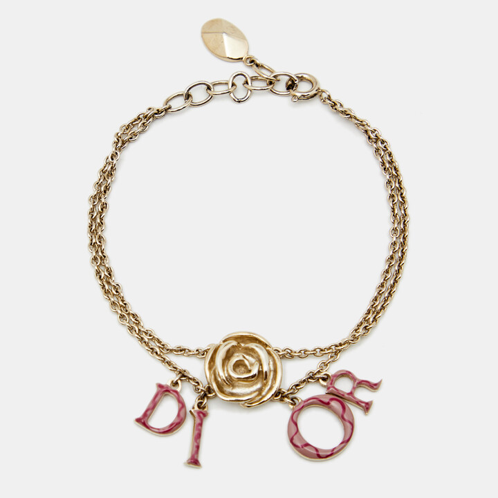 Christian Dior Enamel Gold Tone Bracelet - ShopStyle