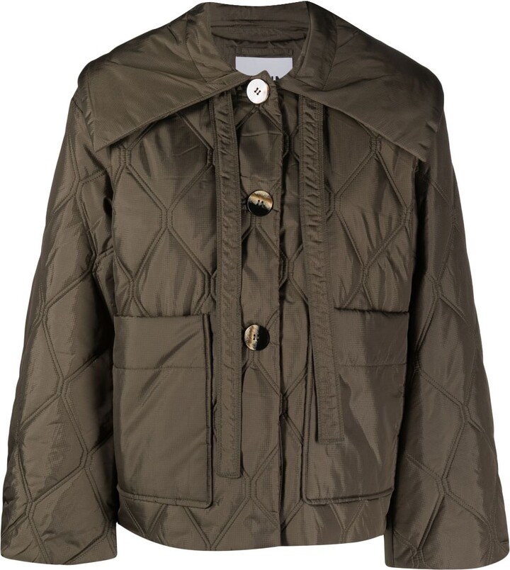 Ganni Quilted Recycled-Ripstop Jacket - ShopStyle