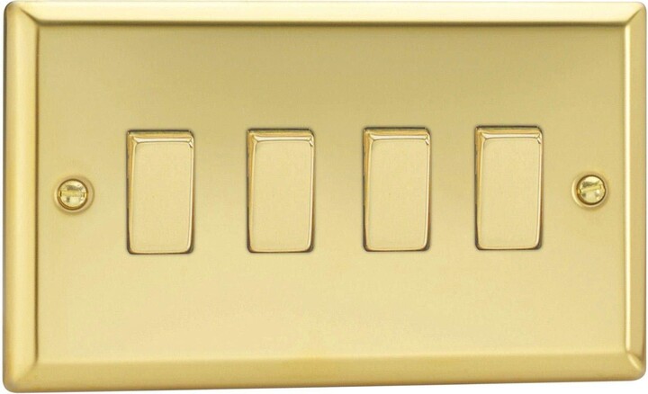 Varilight XV9D Rocker Switches 4 Gang Victorian Brass Brass - ShopStyle ...
