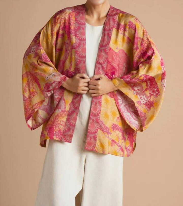 POWDER Tropical Design Kimono Jacket In Multi - ShopStyle