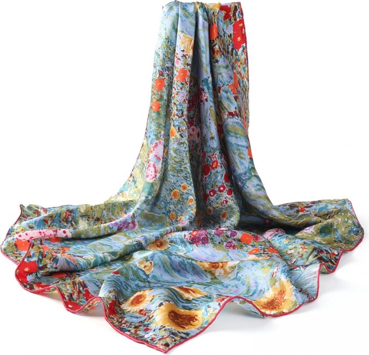 Prettystern 35.5 inch art nouveau Printed 100% Silk Scarf Gustav Klimt ...