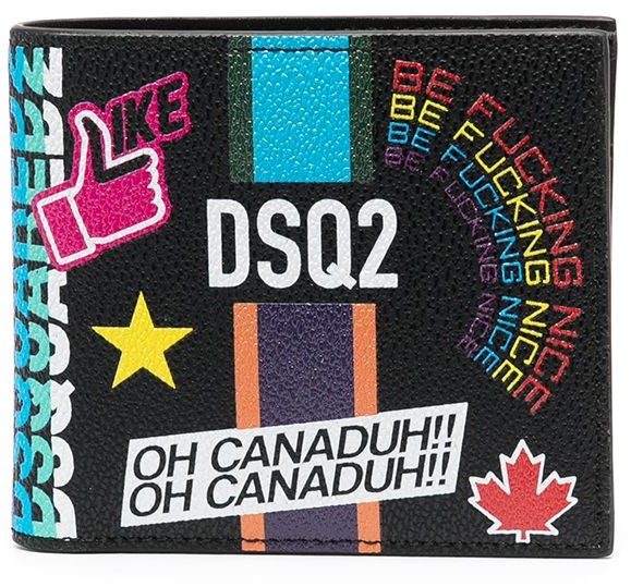 DSQUARED2 Logo-Patch Billfold Wallet - ShopStyle