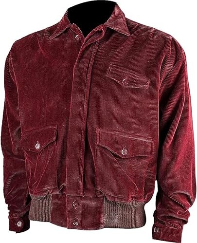 Ultimate Leather Mens Corduroy Red Bomber Jacket From Jack Torrance The ...
