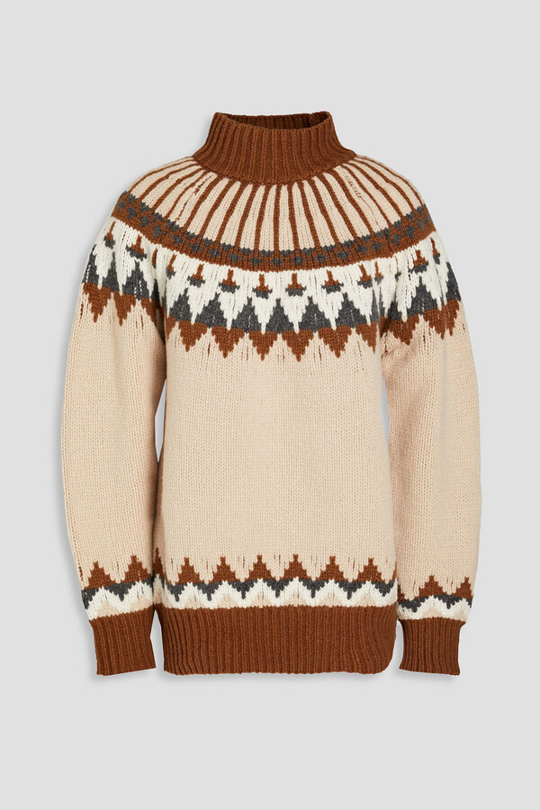 Frame Fair Isle intarsia-knit turtleneck sweater - ShopStyle