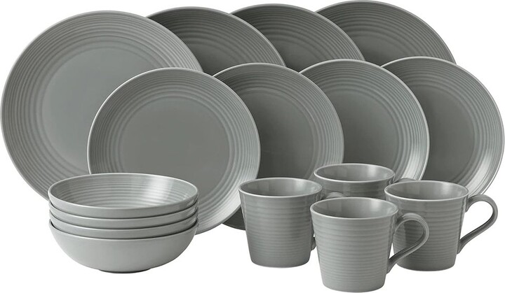 Royal Doulton Gordon Ramsay Maze Dark Grey 16 Piece Dinnerware Set ...