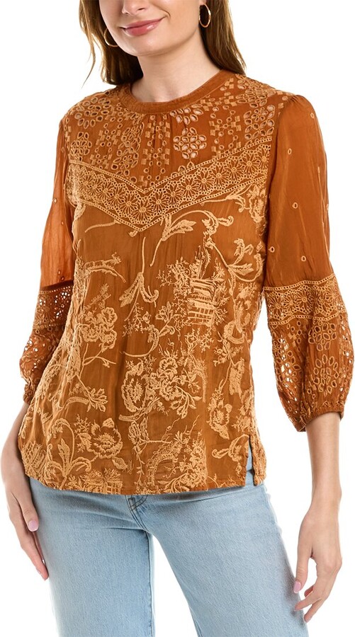 Johnny Was Porcelain Rumi Top - ShopStyle