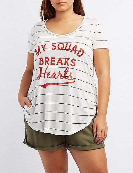 Charlotte Russe Plus Size Graphic Boyfriend Tee - ShopStyle
