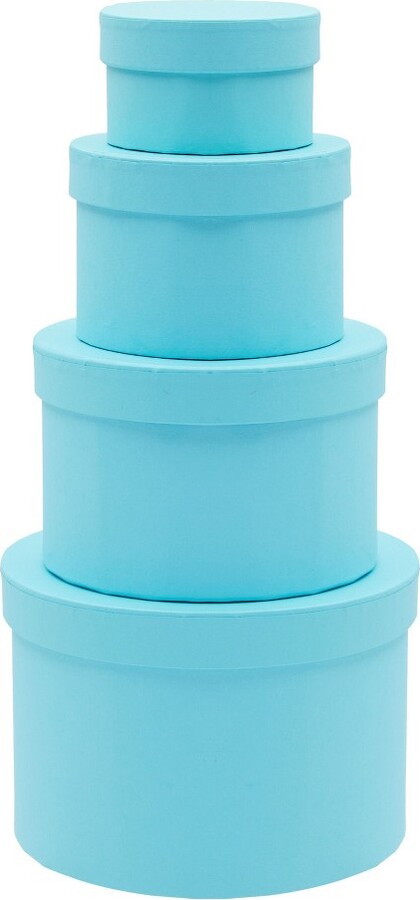 Stockroom Plus Set of 4 Round Paper Nesting Gift Boxes with Lids, 4 ...
